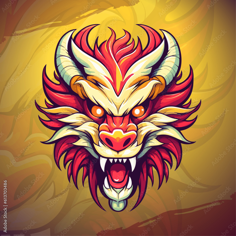 Dynamic Asian Chinese Dragon: Mascot Logo for Esport Team and T-Shirt ...