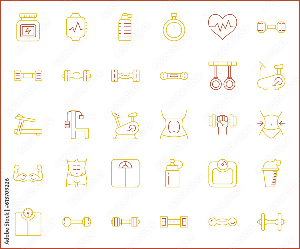 Simple Set of muscle Related Vector Line Icons. Vector collection of ...