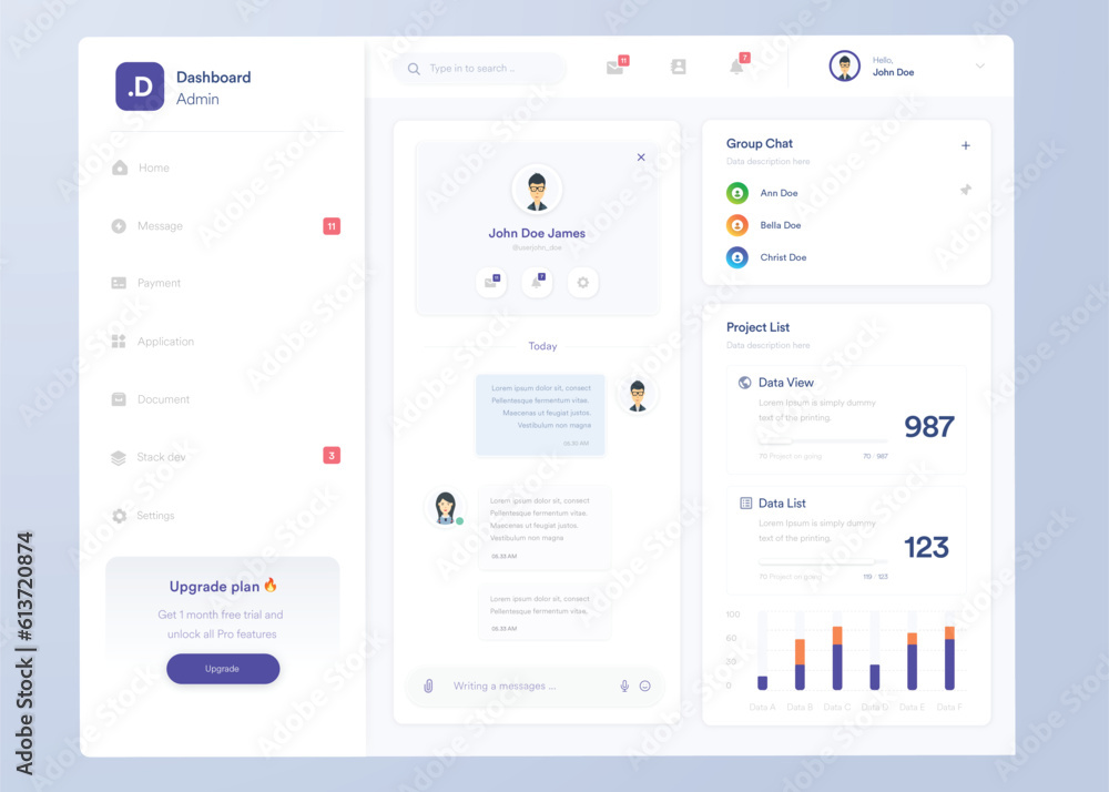 Infographic dashboard. UI design with graphs, charts and diagrams. Web ...