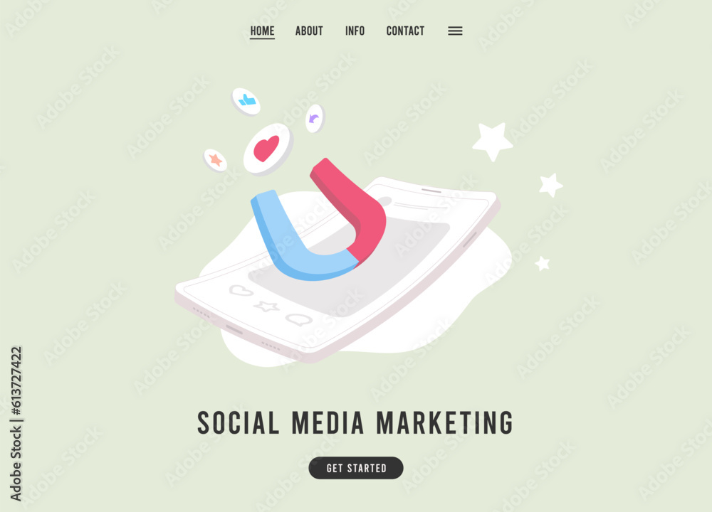Magnetic Social Media Marketing Website Template. Massive Magnet ...