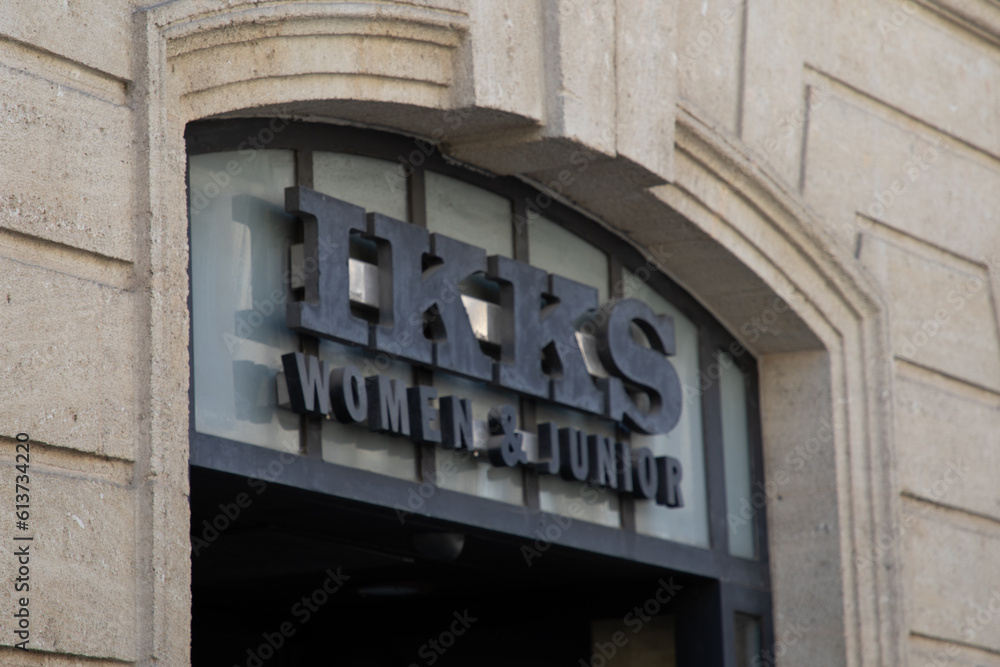 ikks women and junior brand text facade store signage chain and logo ...
