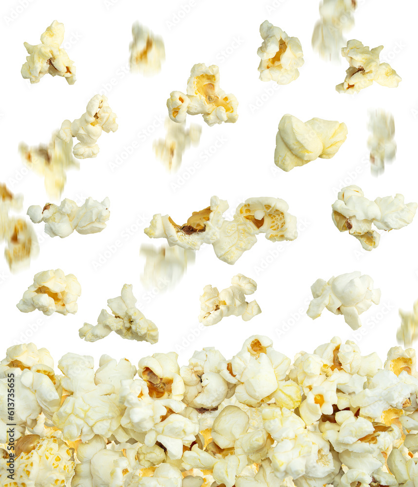 Falling popcorn isolated on transparent background. Stock Photo | Adobe ...