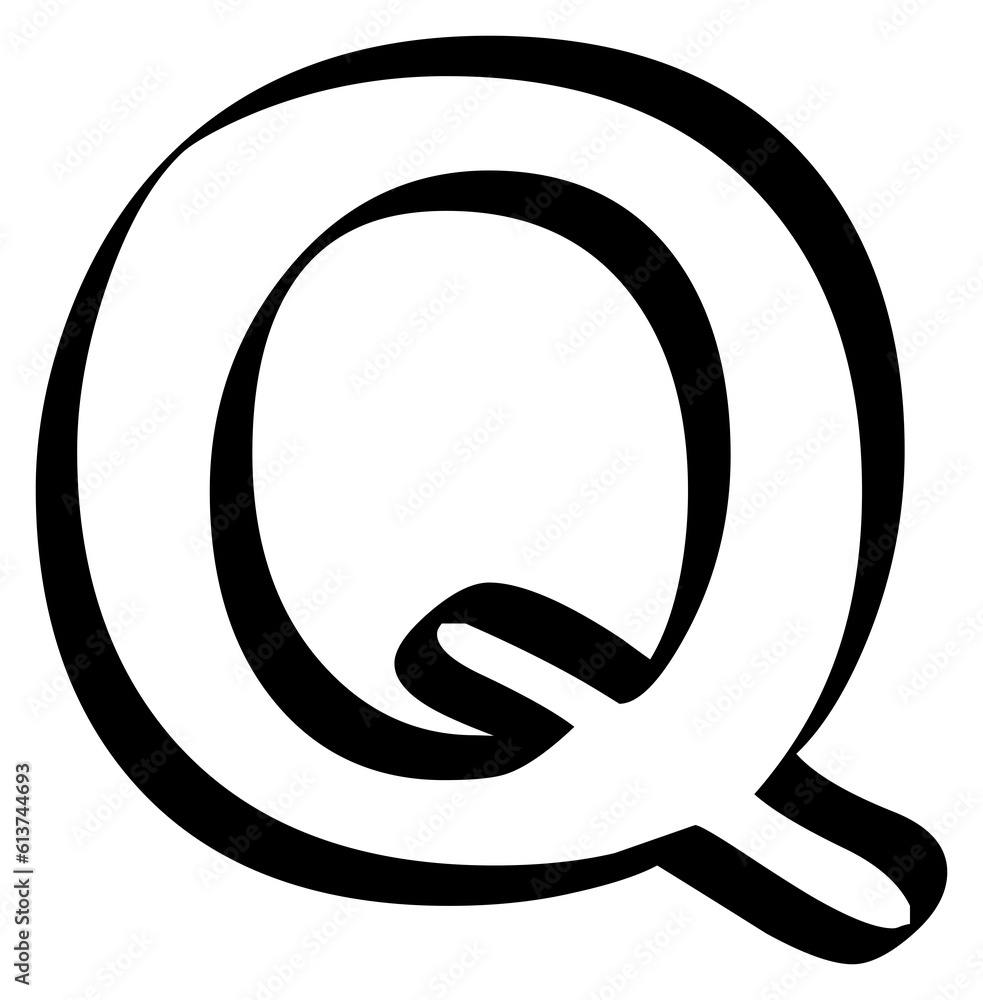 Modern uppercase letter Q alphabet character isolated on transparent ...