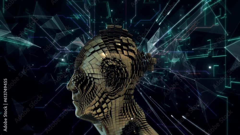 AI Head Transformation Technology Line Plexus Loop. AI head ...