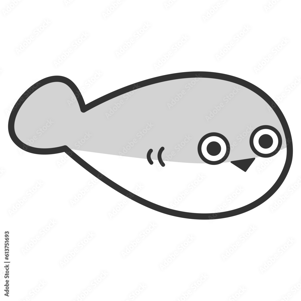 Cute Sacabambaspis Fish Cartoon Illustration Vector Stock Vector ...