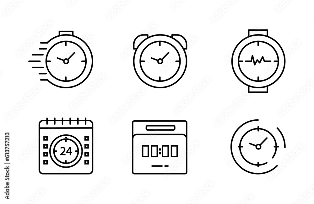 clock icon time, calendar, digital clock for app web logo banner poster ...