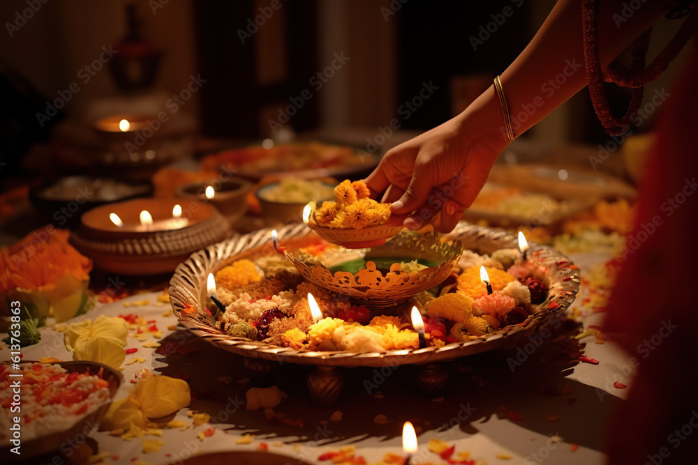 traditional puja prayer rituals Stock Illustration | Adobe Stock