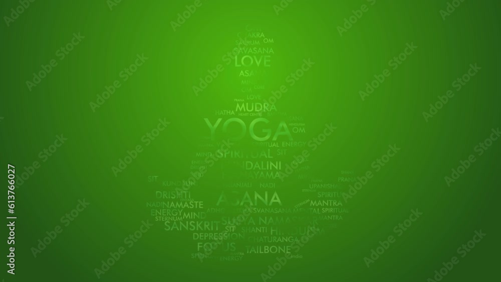 yoga day typography green background animation,Yoga day background ,All ...