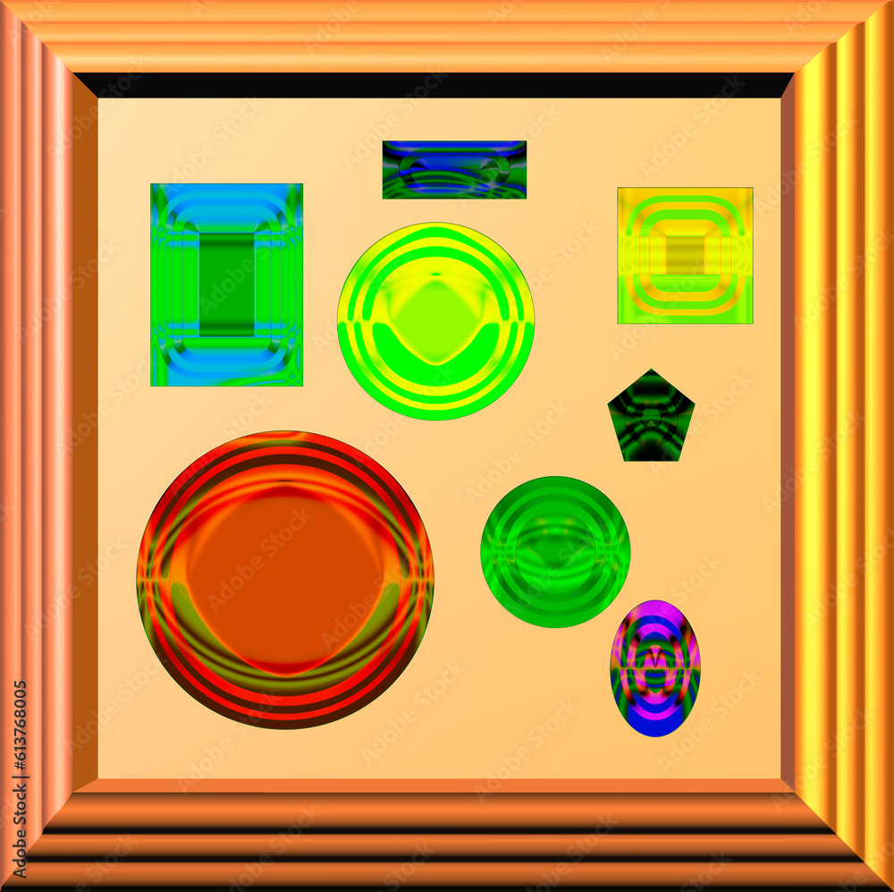 Quadretto contenente forme geometriche stilizzate Stock Illustration ...