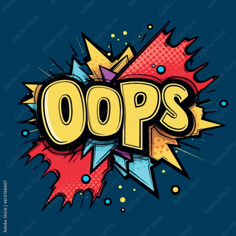 Cloud With Oops Pop Art Message. Vector illustration Stock Vector ...