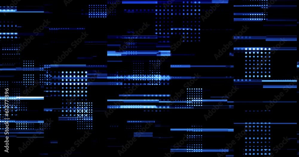 Digital background with particles and geometric shapes, data analysis technologies, network ...