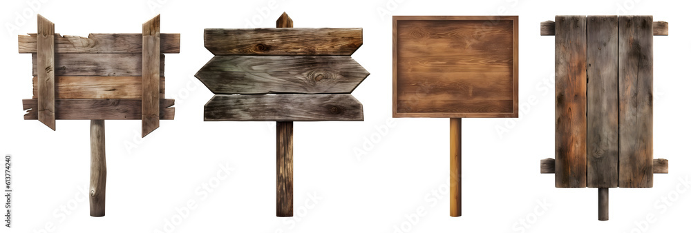 Blank empty wooden rustic signage sign board signpost post wood on ...