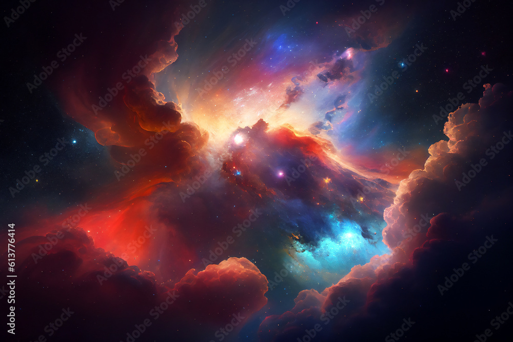 Supernova nebular explosion background showing the universe full of ...