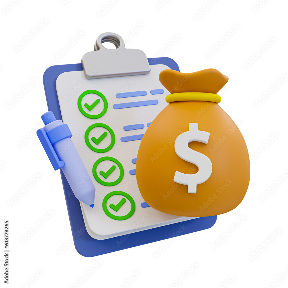 3d minimal money-saving concept. budget management. financial ...