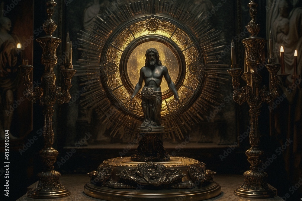 Eucharist Feast of Corpus Christi. Jesus Christ in the monstrance ...