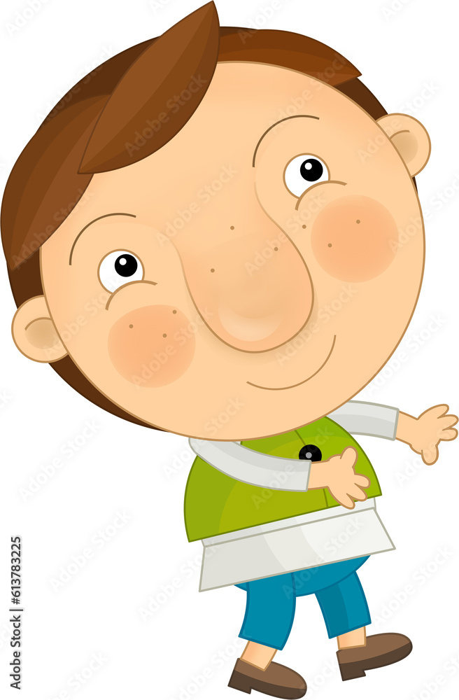 Cartoon farm character farmer boy child isolated illustration for ...