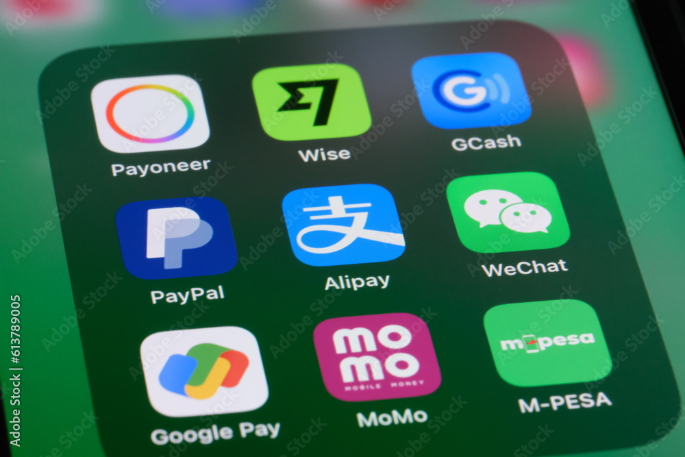 Shanghai,China-June 13st 2023: Alipay, PayPal, Payoneer, Google pay ...