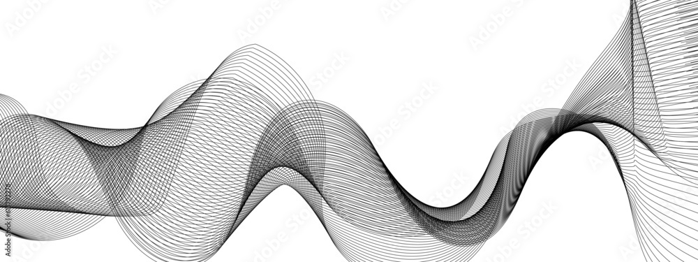 Abstract wavy white and grey curved lines on transparent background ...