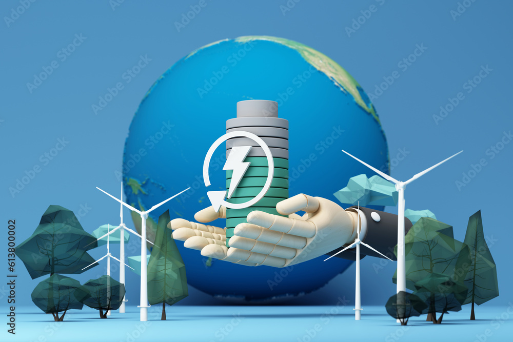 Green planet earth. Renewable energy and efficiency. Environmental ...