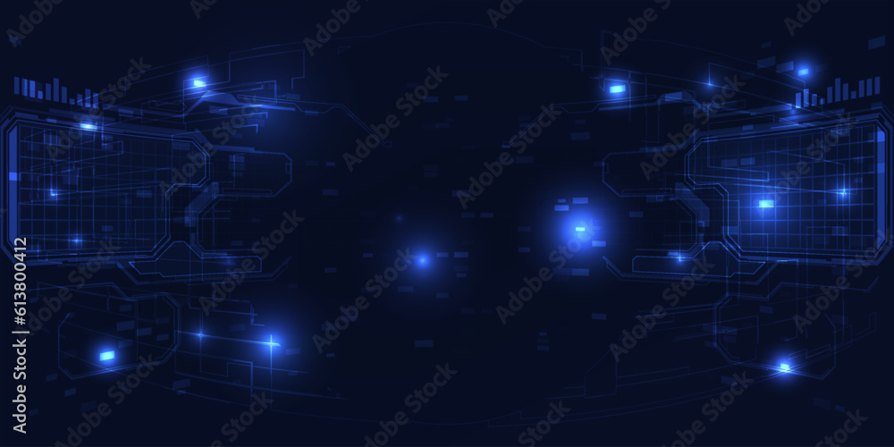 Vector illustration of futuristic digtal hi-tech horizontal layout for ...