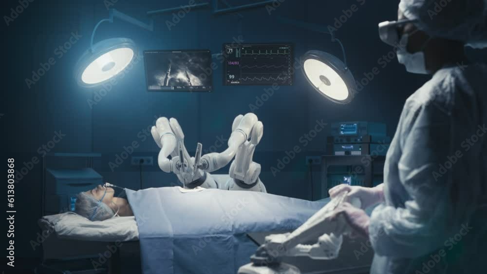 Surgeon Wearing Augmented Reality Headset And Using High-Precision ...