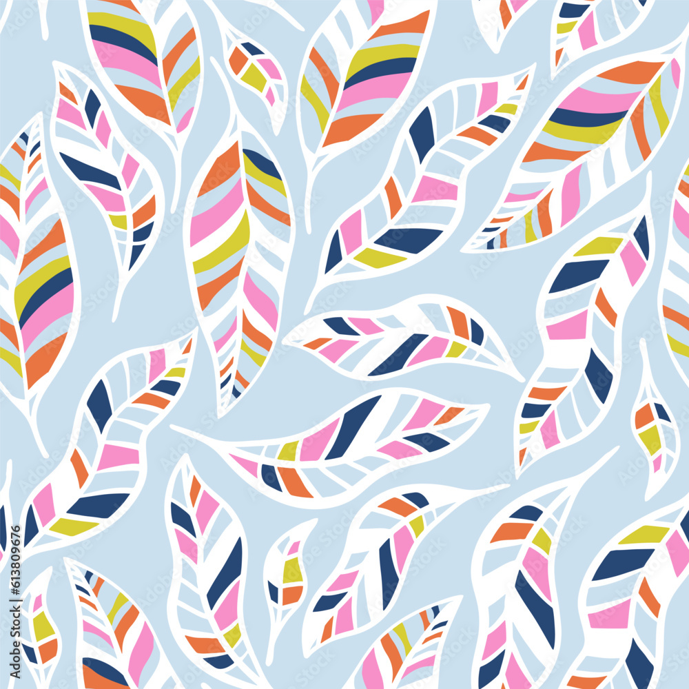 Seamless leaf texture. Botanical pattern with leaves. Pastel fabric ...