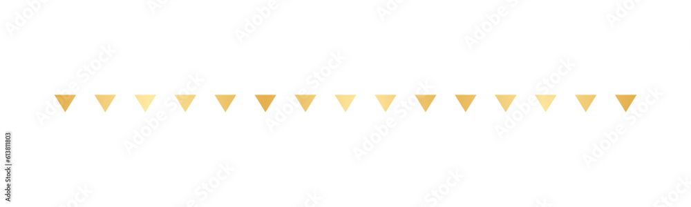 Gold Triangle Flags Pattern Separator Border, Golden Elegant Romantic ...