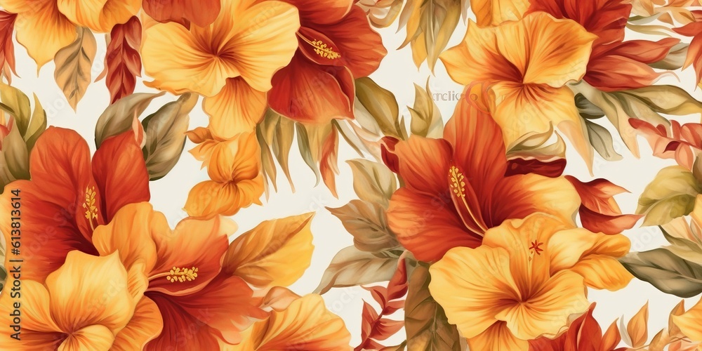 Cigar flowers floral, seamless pattern texture background. Ideal for ...