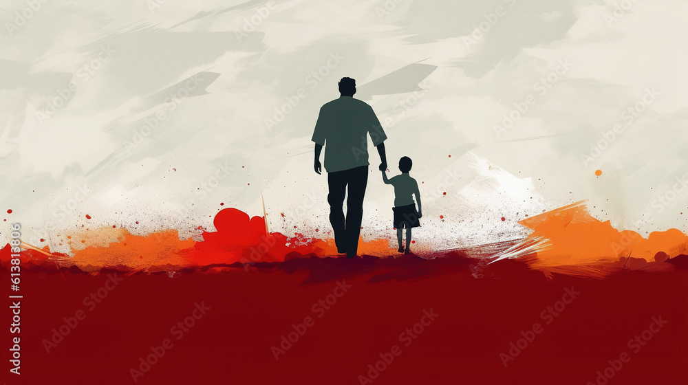 Dad and child,Happy Father's Day. Created with Generative AI Stock ...