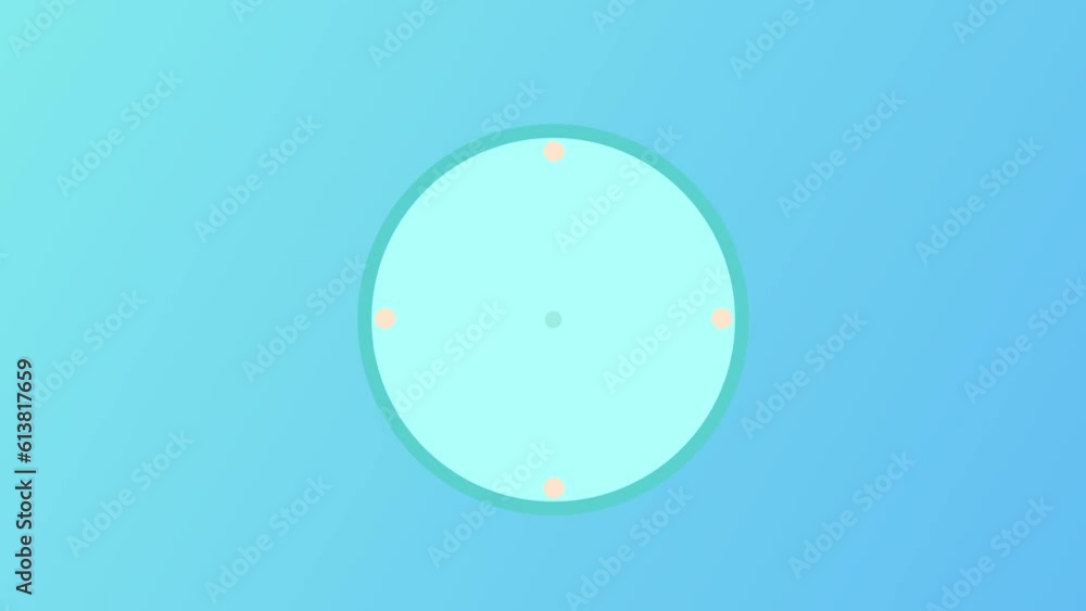 2D abstract simple clock animation watch icon moving fast concept of ...