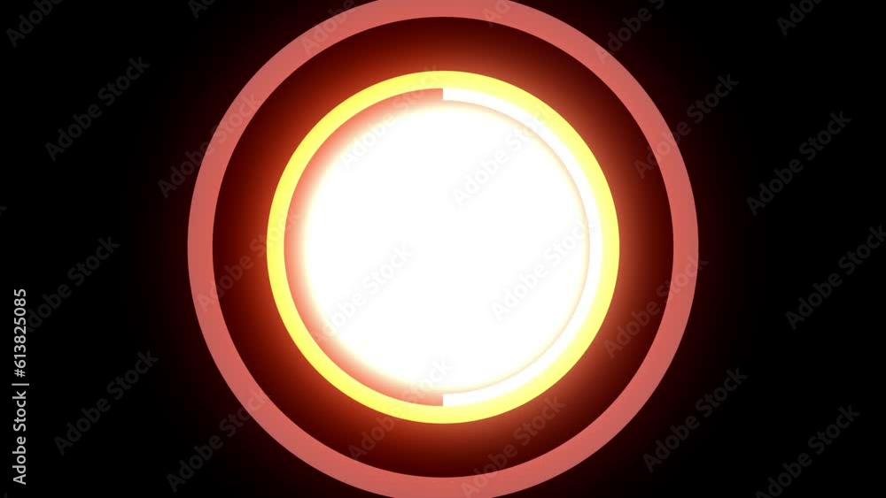 4k 60s 70s 80s retro glowing circle animation with radial drawing ...