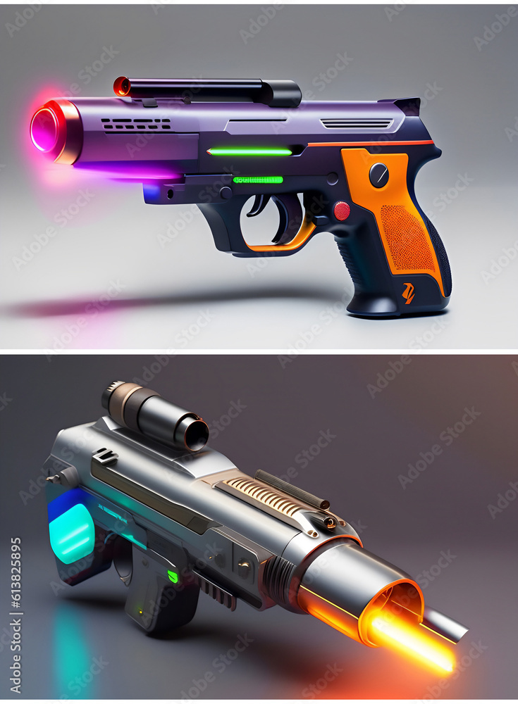 Laser Blaster cyberpunk 80s style - generative ai, üretken, yapay zeka ...