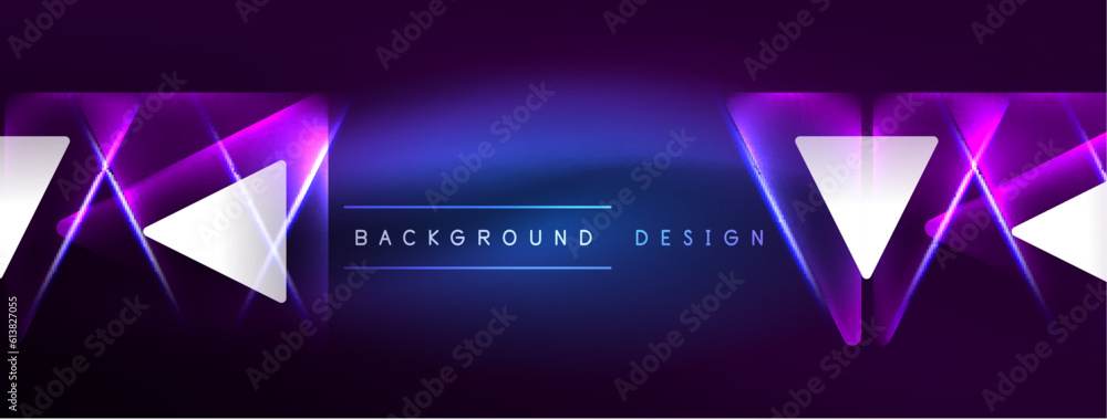 Neon lights hacking geometric background, virtual reality or artificial ...