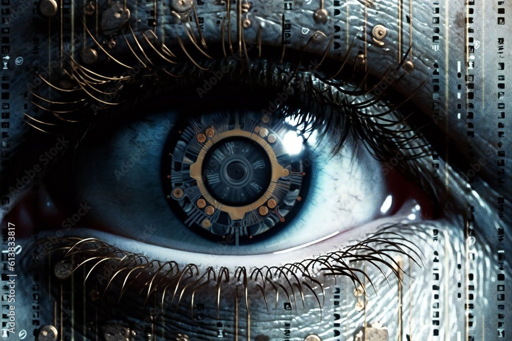 Dangers of Ai art. Artificial intelligence is observing you with human ...