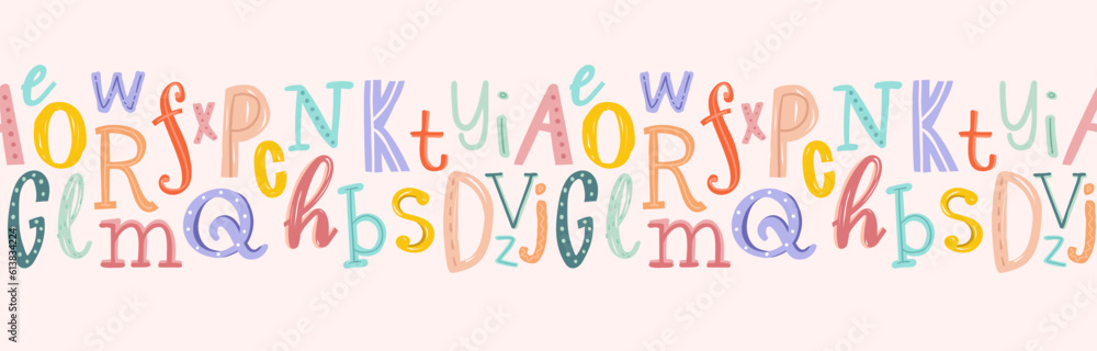 Lovely hand drawn letters, doodle alphabet, school background, great ...