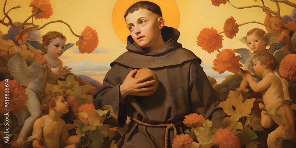 Saint Anthony of Padua religion faith holy illustration. St. Anthony ...