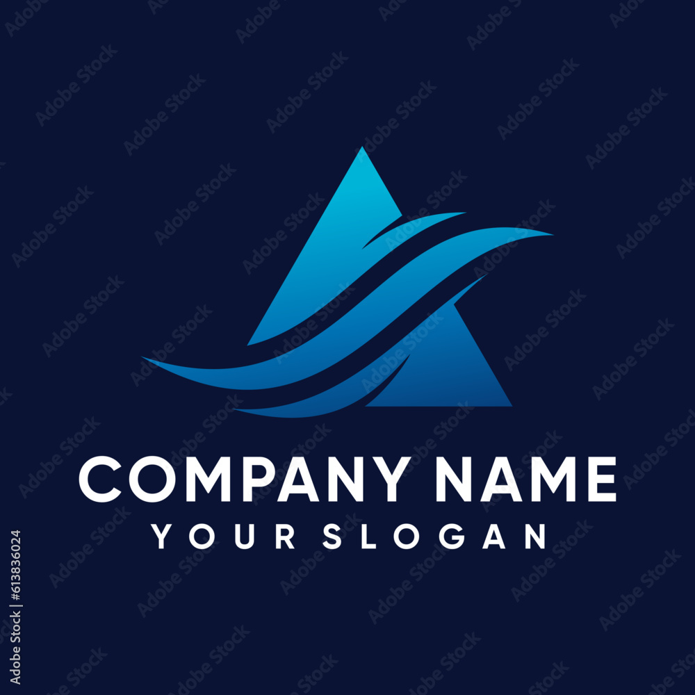 letter A negative space waves logo design Stock Vector | Adobe Stock