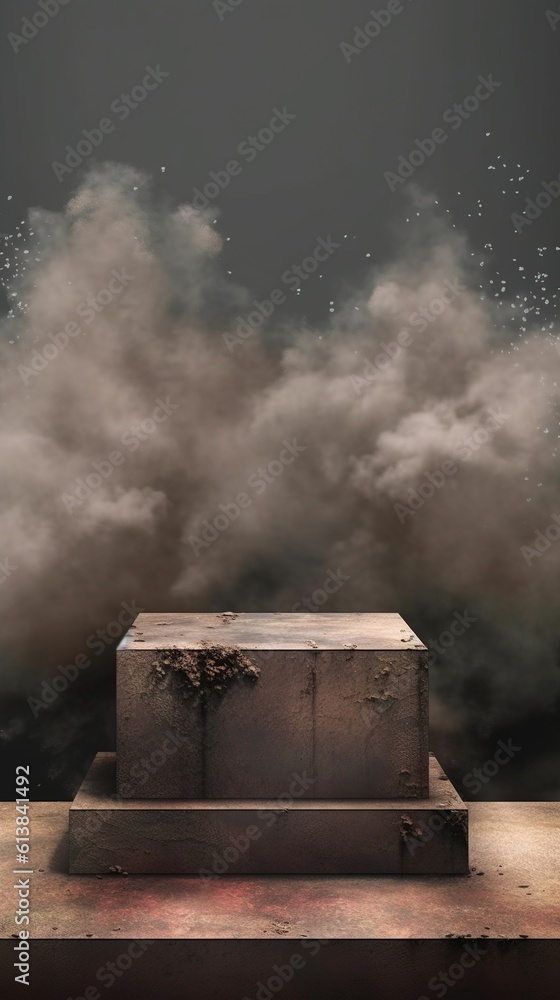 A gamer podium stage background with empty space to promote products ...