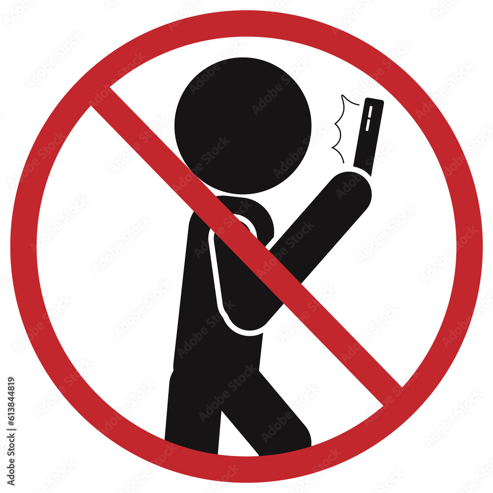 Isolated vector illustration of No phone sign. No talking and calling ...