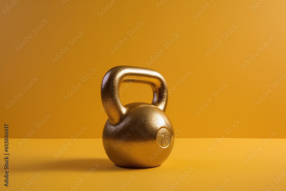 golden kettlebell on gold background wallpaper | pure gold kettle bell ...