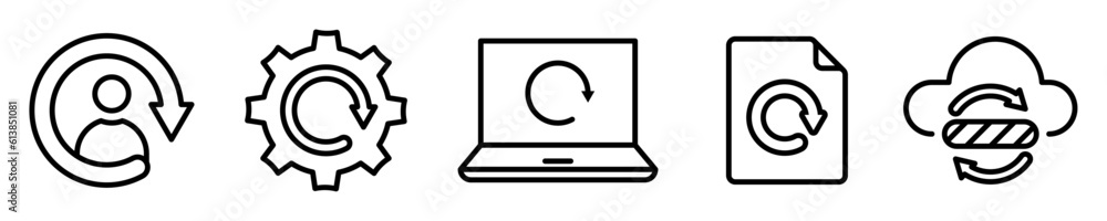 Conjunto de iconos de actualización de datos. Concepto de actualizar y ...