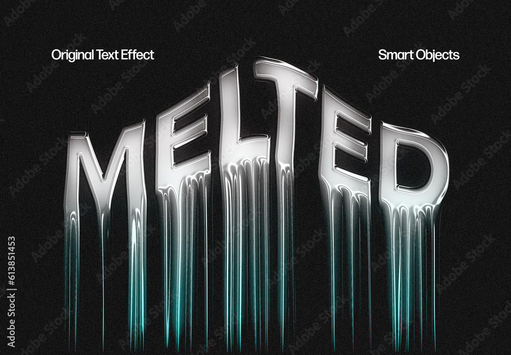 Melted Text Effect Mockup Stock Template | Adobe Stock