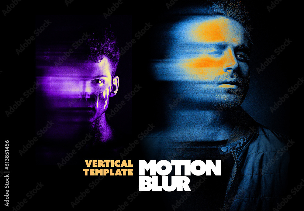 Motion Blur Poster Effect Mockup Stock Template | Adobe Stock