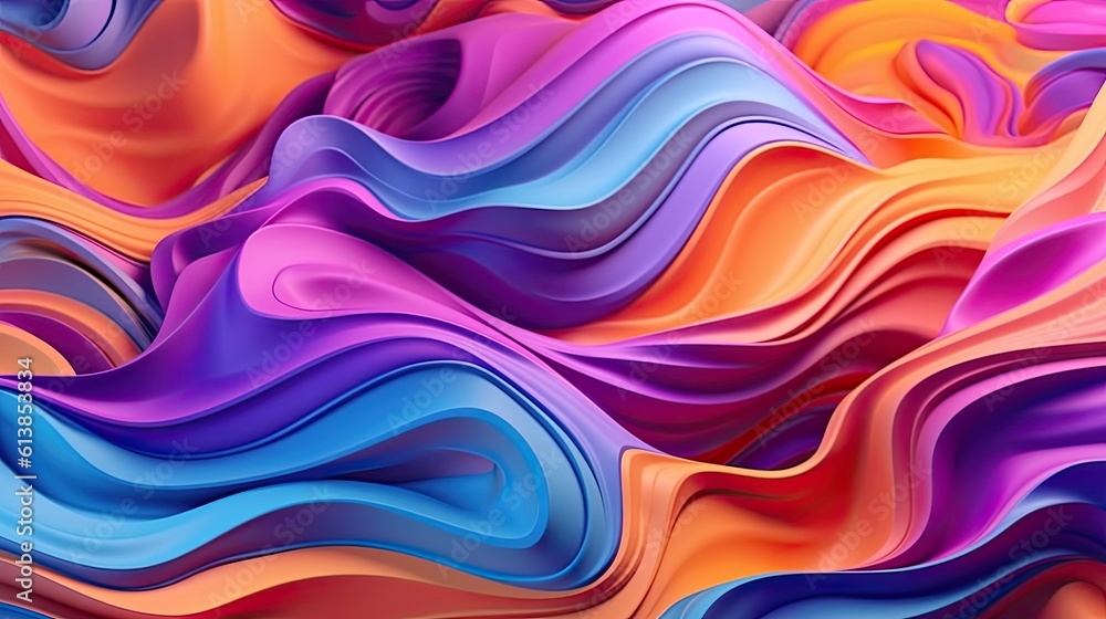 Abstract wavy background, layered texture with overlapping thick waves ...