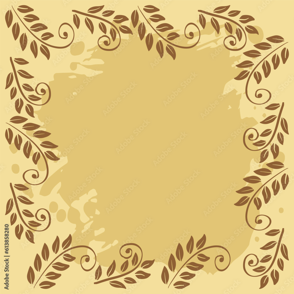 Doodle drawing floral frame background Stock Vector | Adobe Stock