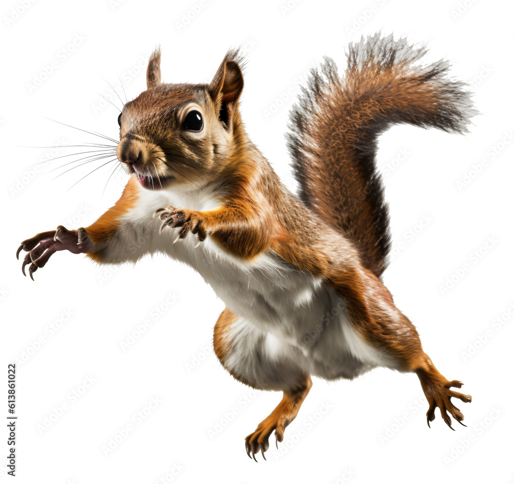 Squirel isolated on the transparent background PNG. AI generative ...