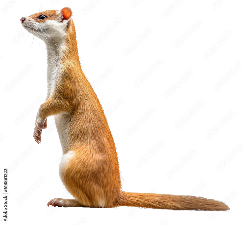Weasel isolated on the transparent background PNG. AI generative. Stock ...