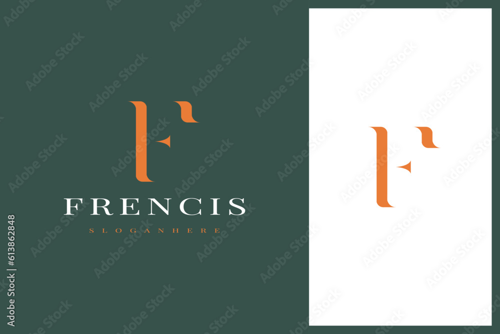 elegant simple minimal luxury serif font alphabet letter F logo design ...