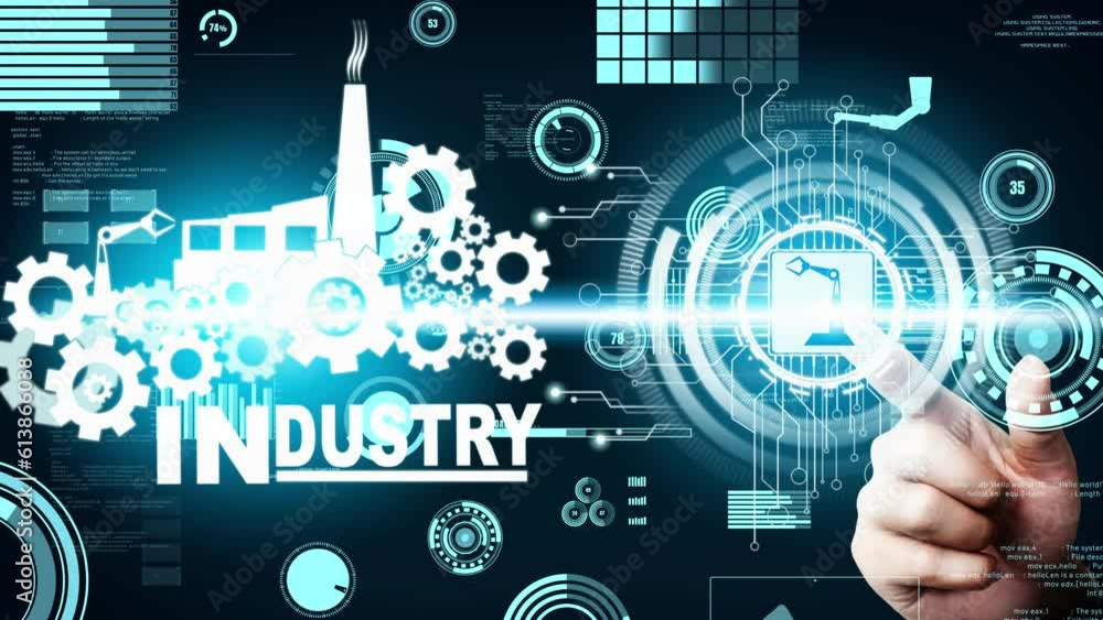 Futuristic industry 4.0 and inventive mechanized engineering concept ...