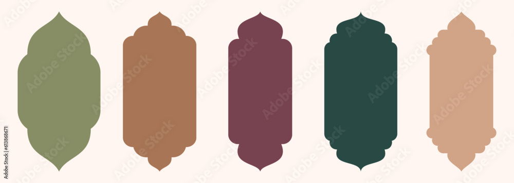 Shape Islamic door and window silhouette Arabic arch. Collection of ...